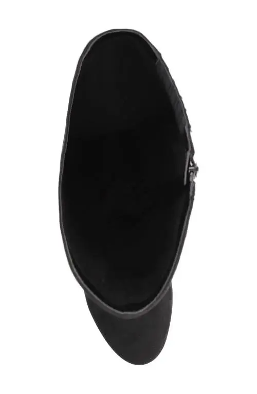 BELLA VITA Knee High Boot With Buckle - Black Suede