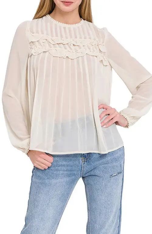 Endless Rose Ruffle And Lace Chiffon Blouse