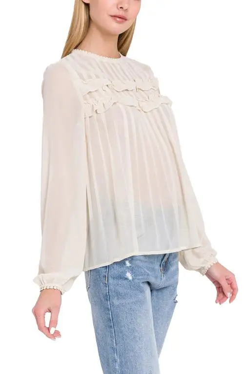 Endless Rose Ruffle And Lace Chiffon Blouse