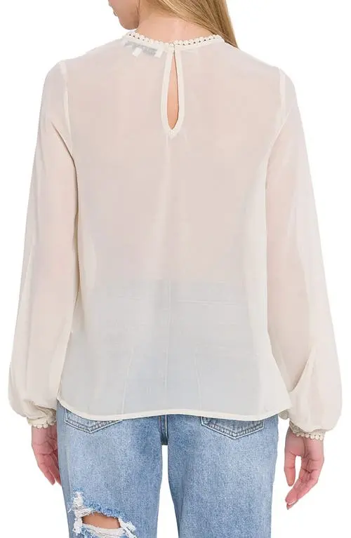 Endless Rose Ruffle And Lace Chiffon Blouse