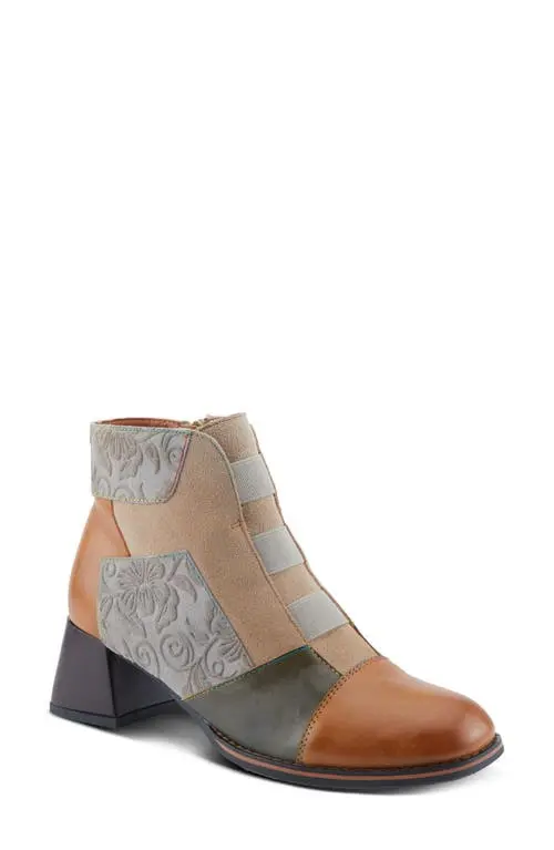 SPRING STEP SHOES Copine Cap Toe Bootie - Tan Multi
