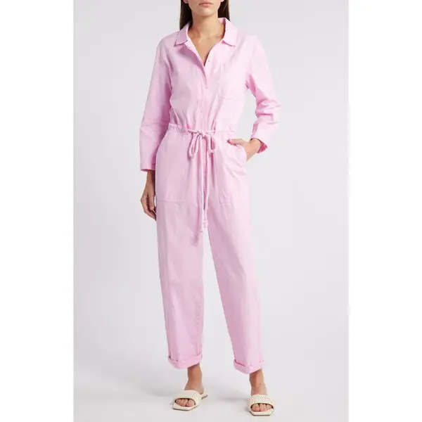 Mango Denim Utility Jumpsuit - Pink