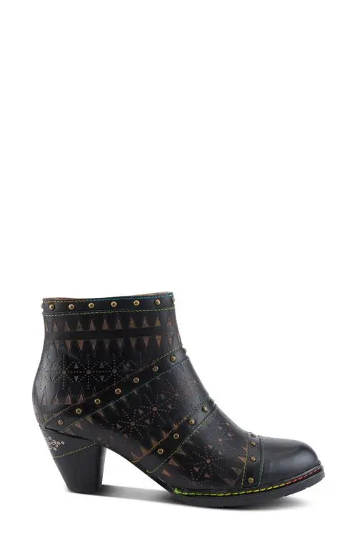 SPRING STEP SHOES Niobe Leather Booties - Black Multi