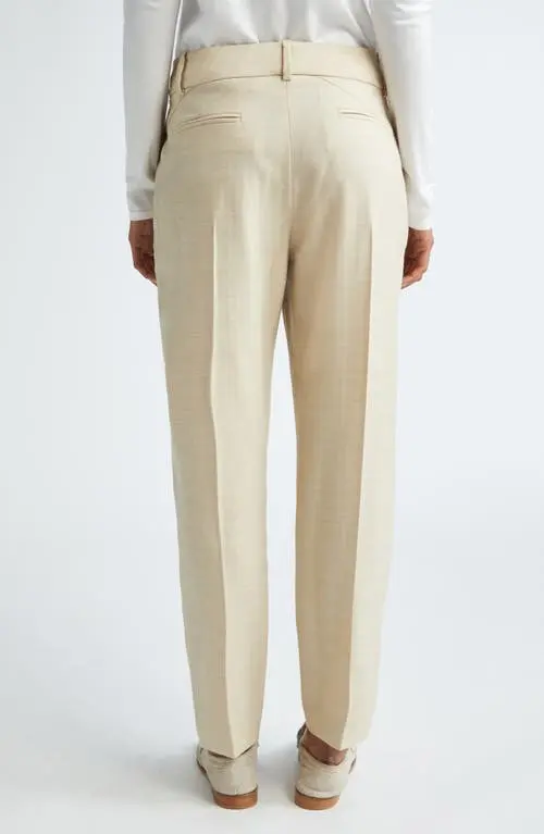 Eleventy Herringbone Stretch Wool Tapered Ankle Pants