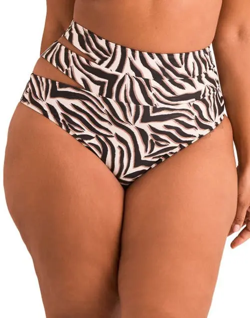 ADORE ME Demi Swimwear High Waist Bikini Bottom - Animal Beige