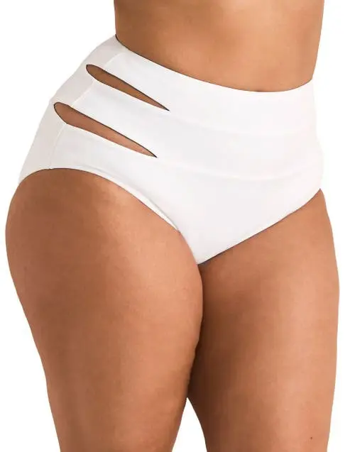 ADORE ME Demi Swimwear High Waist Bikini Bottom - White