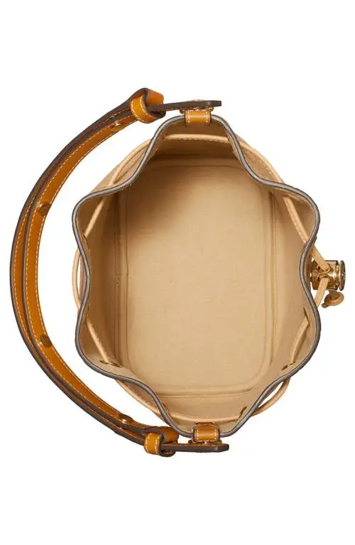 Tory Burch T Monogram Debossed Bucket Bag - Biscotti