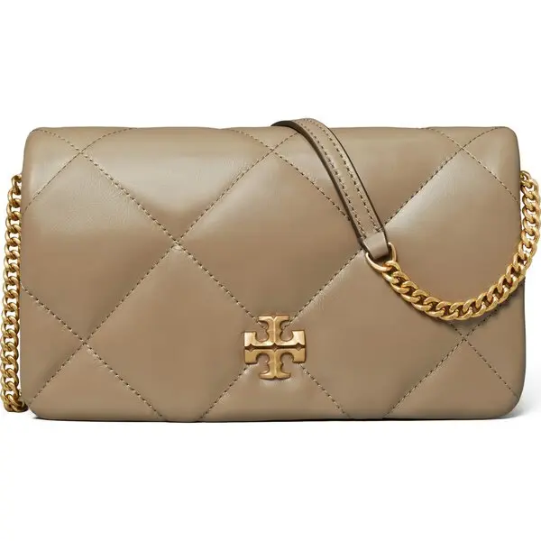Tory Burch Kira Diamond Quilt Crossbody - Taupe Oak