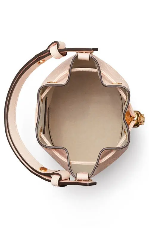 Tory Burch Mini T Monogram Debossed Bucket Bag - Blush