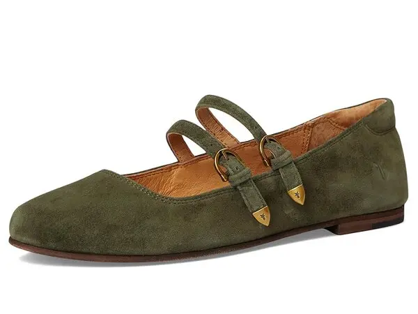 THE FRYE COMPANY Carson Multi Mary Jane Flat Shoes - Olive
