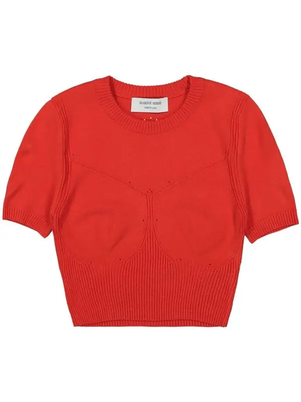 MARINE SERRE Cropped Knitted Top