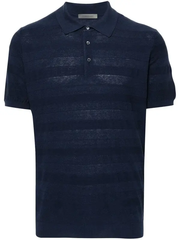 Corneliani Ribbed-knit Polo Top