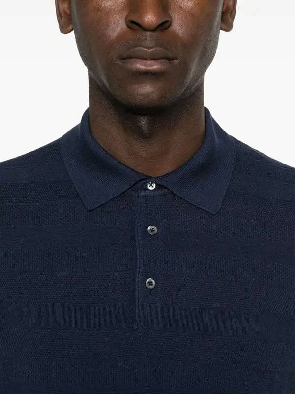 Corneliani Ribbed-knit Polo Top