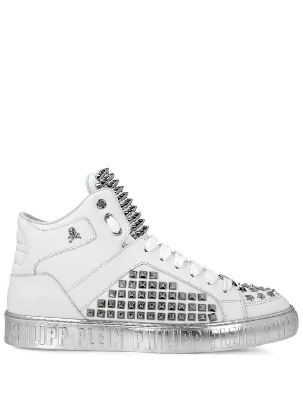 Philipp Plein Stud-detail Leather Sneakers