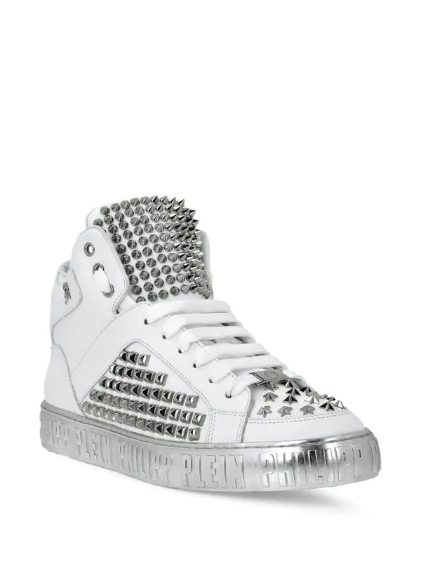 Philipp Plein Stud-detail Leather Sneakers