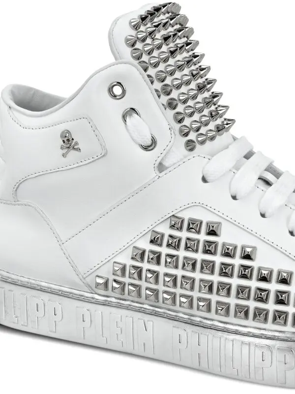 Philipp Plein Stud-detail Leather Sneakers