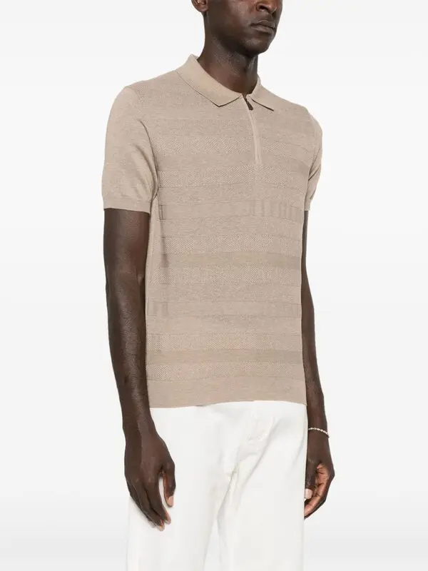Corneliani Ribbed-knit Polo Shirt