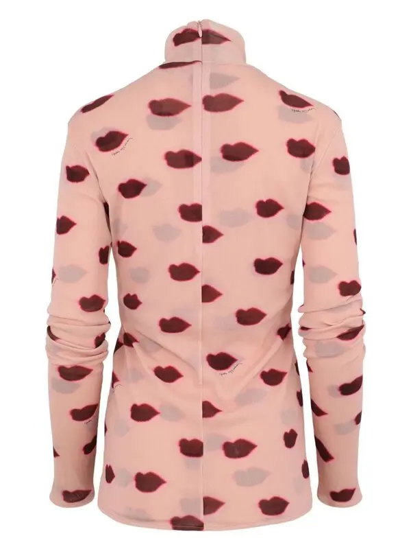 Stella McCartney Lips-print Long-sleeve Top