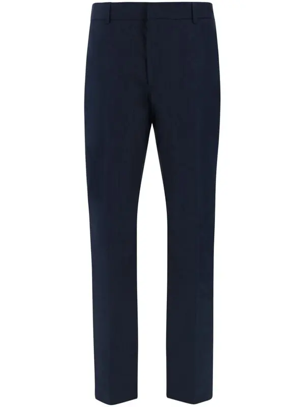 PT TORINO Cotton-blend Straight-leg Trousers - Blue
