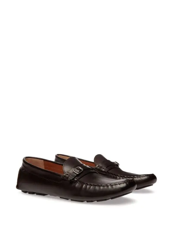 Bally Buckle-embellished Leather Loafers