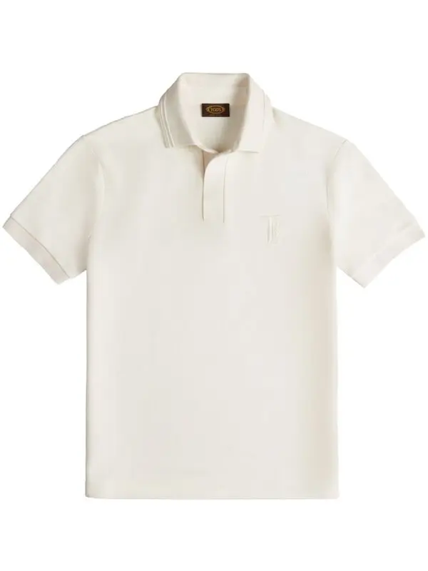 TOD'S Embroidered-logo Polo Shirt - White