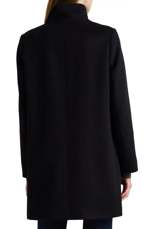 Ralph Lauren Tab Front Wool Blend Coat - Regal Navy Blue