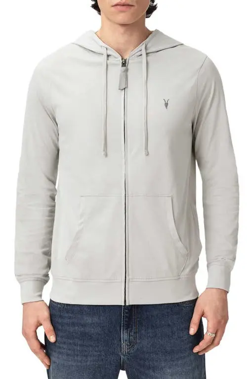 ALLSAINTS Brace Cotton Zip-up Hoodie - Pebble Grey