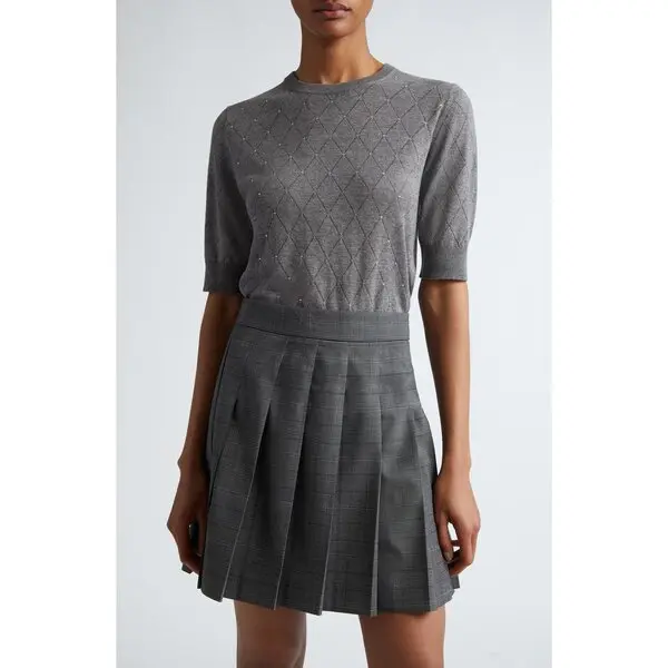 Max Mara Patrik Pointelle Short Sleeve Sweater