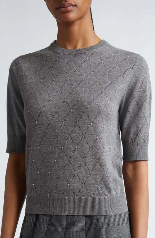 Max Mara Patrik Pointelle Short Sleeve Sweater