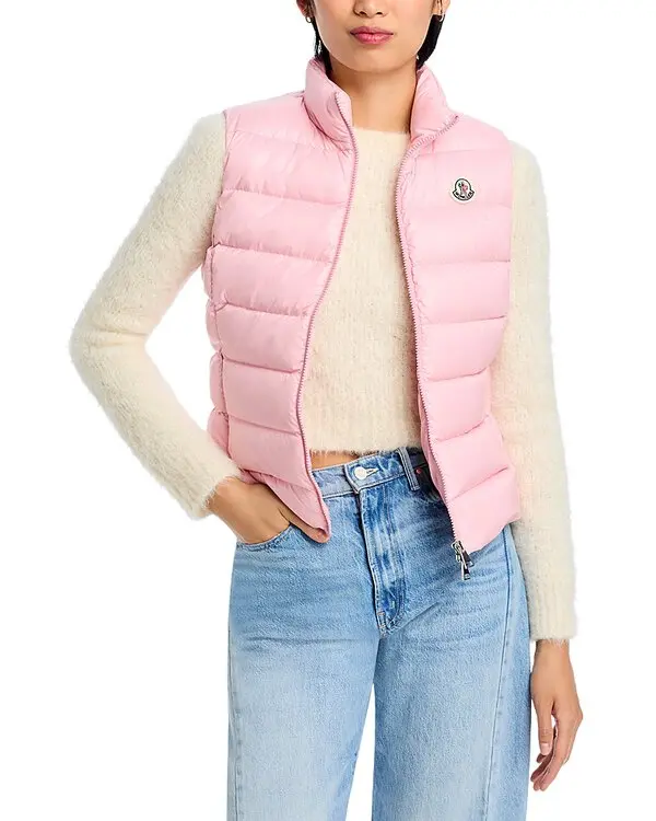 Moncler Ghany Down Puffer Vest - Light Pink