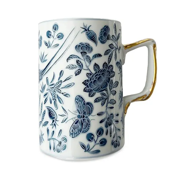 MOTTAHEDEH Sacred Bird & Butterfly Mug - Blue