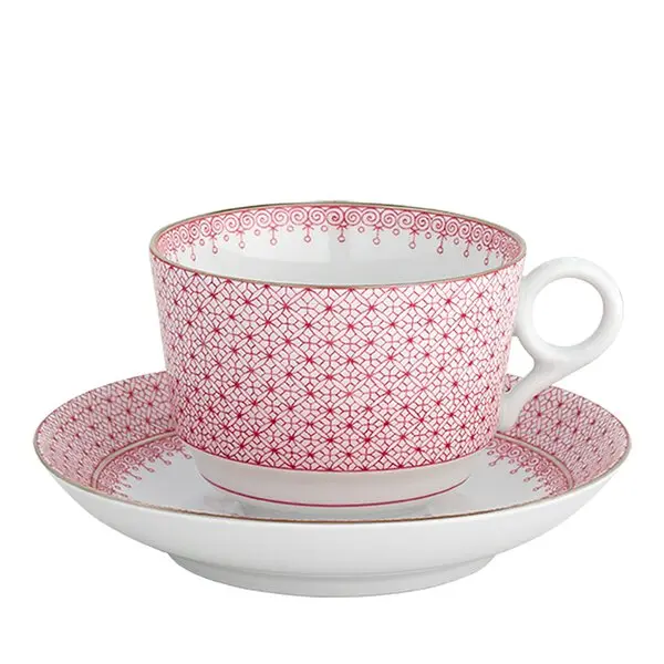 MOTTAHEDEH Lace Teacup And Saucer - Pink