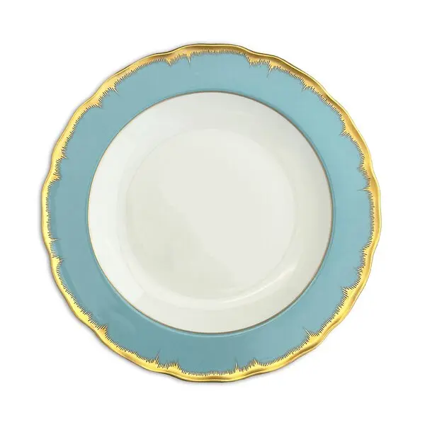 MOTTAHEDEH Chelsea Feather Dessert Plate - Turquoise