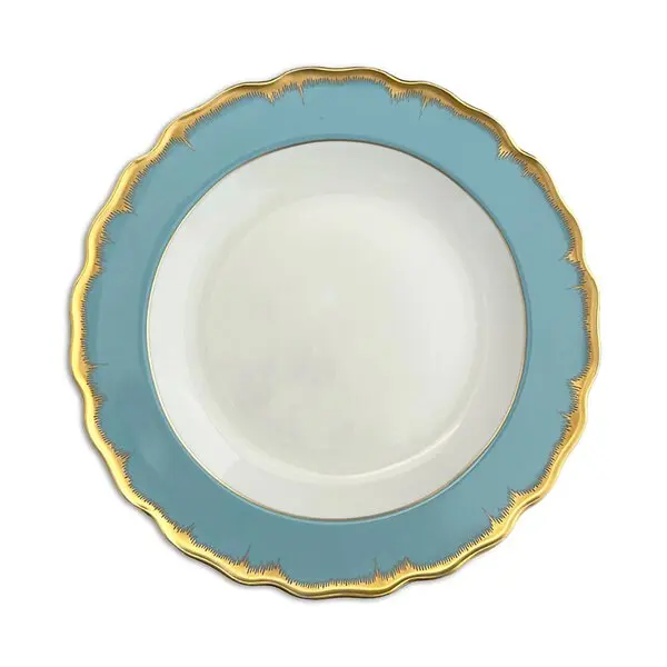 MOTTAHEDEH Chelsea Feather Dinner Plate - Turquoise