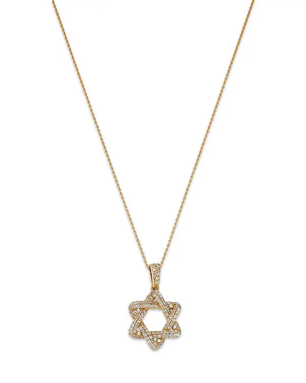 Bloomingdale'S Diamond Star Of David Pendant Necklace - Gold