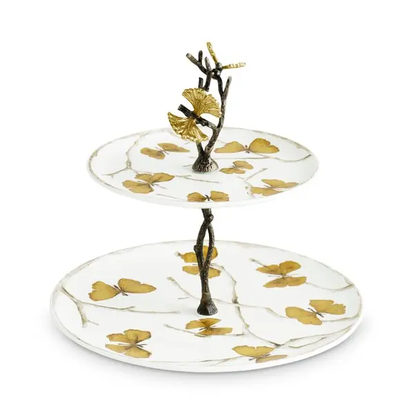 Michael Aram Butterfly Ginkgo 2 Tier Etagere