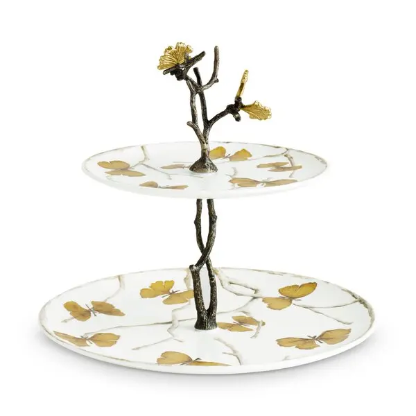 Michael Aram Butterfly Ginkgo 2 Tier Etagere
