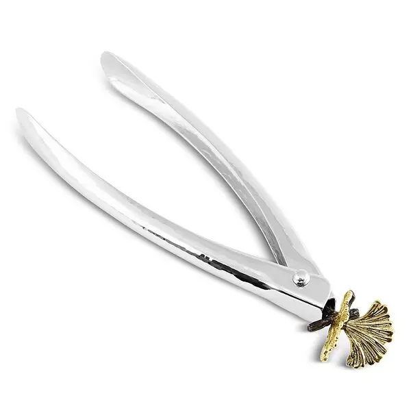 Michael Aram Butterfly Ginkgo Spring Lock Tongs, Small - Silver