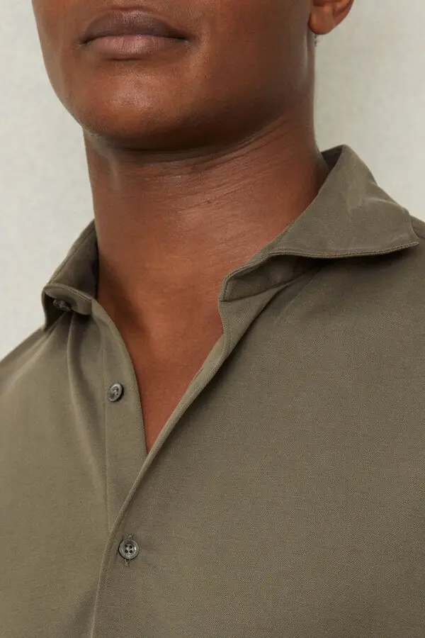 REISS Bobby Modal Blend Cutaway Collar Shirt