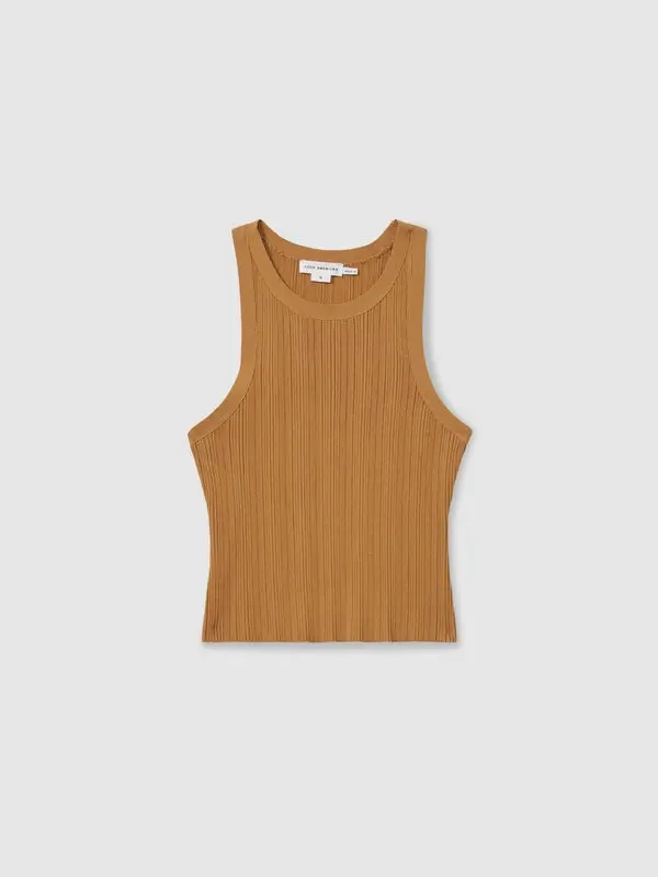 Good American Ribbed Racerback Vest - Tan