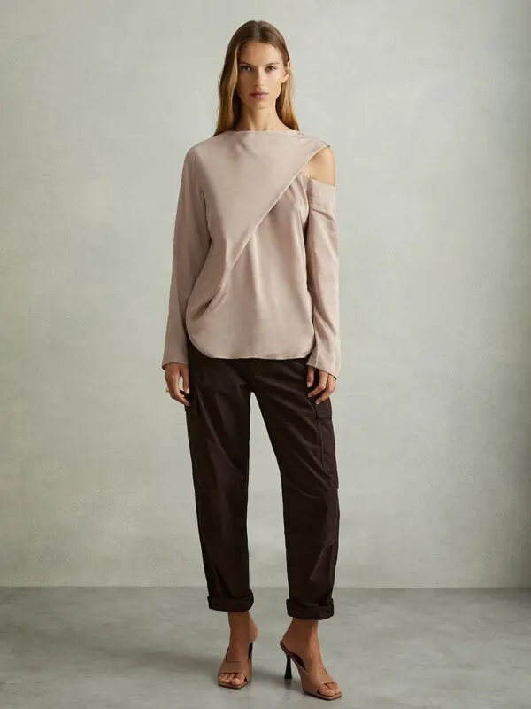 REISS Lauren Off-the-shoulder Drape Top