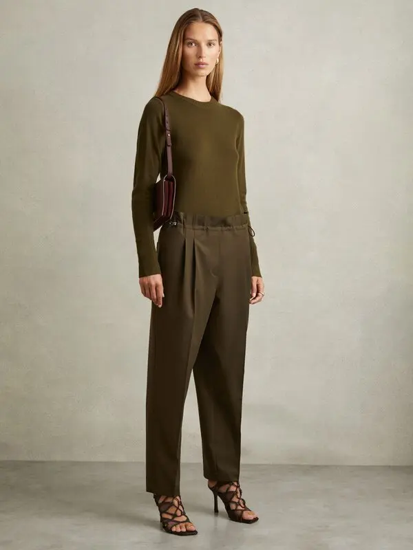 REISS Essie Tapered Trousers With Drawstring Waist