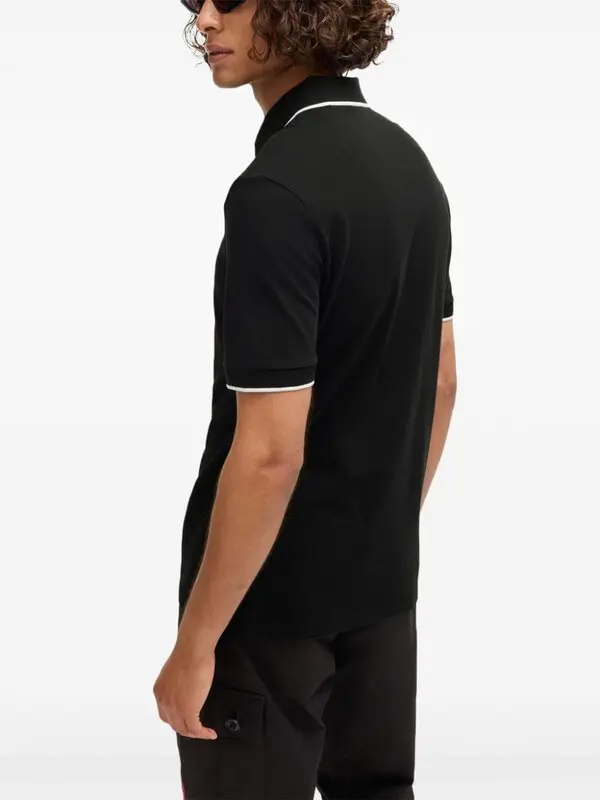 Hugo Logo-patch Polo Shirt - Black
