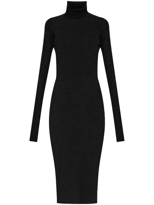 JIL SANDER Ribbed High-neck Midi Dress