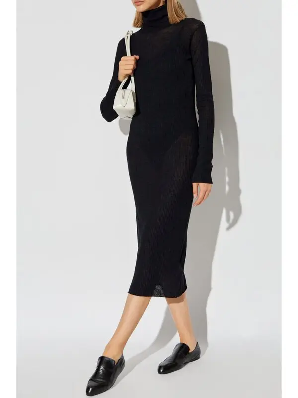 JIL SANDER Ribbed High-neck Midi Dress
