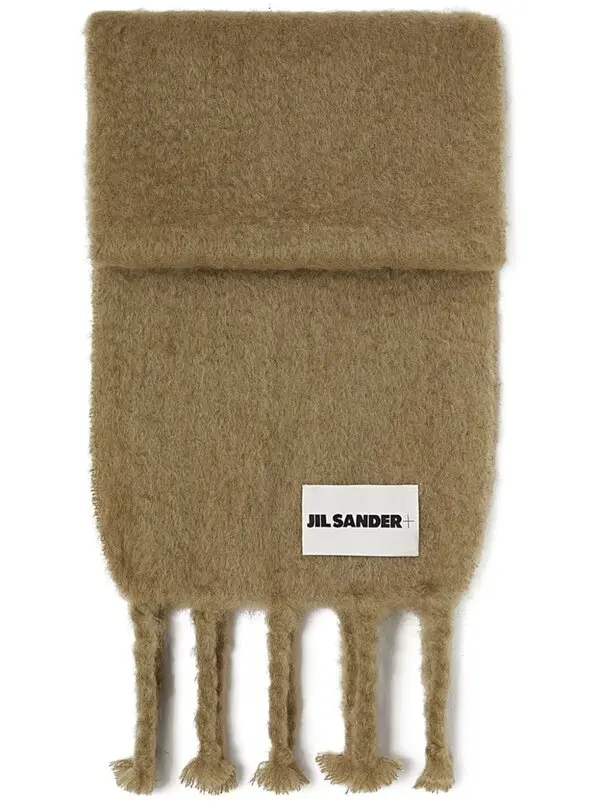 JIL SANDER Fringed Brushed Scarf - Brown
