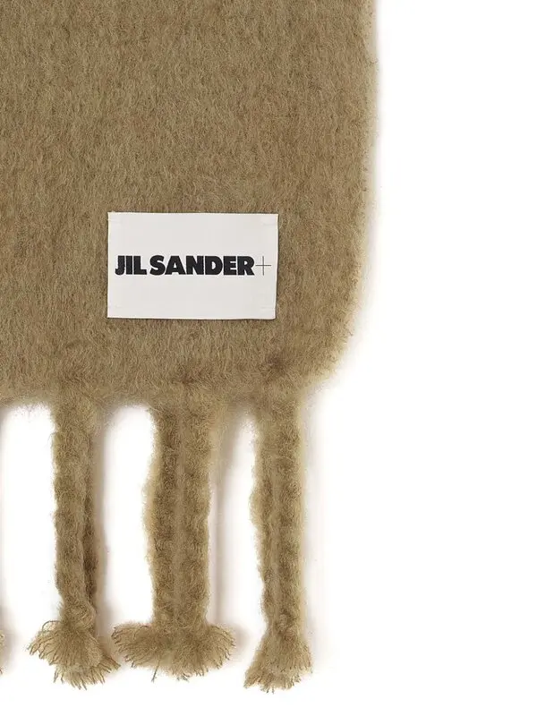JIL SANDER Fringed Brushed Scarf - Brown