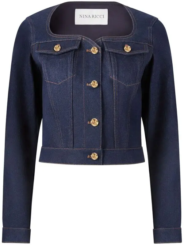 Nina Ricci Sweetheart Denim Jacket In Blue - 65% Off