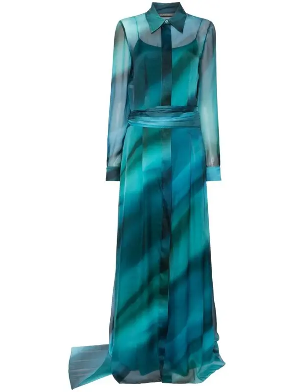 Alberta Ferretti Printed Chiffon Dress