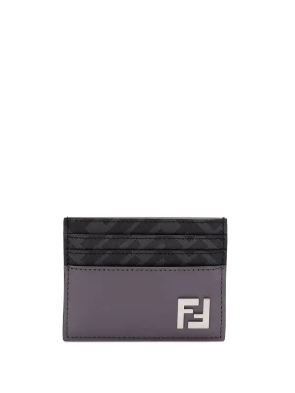Fendi Ff Logo-plaque Leather Cardholder